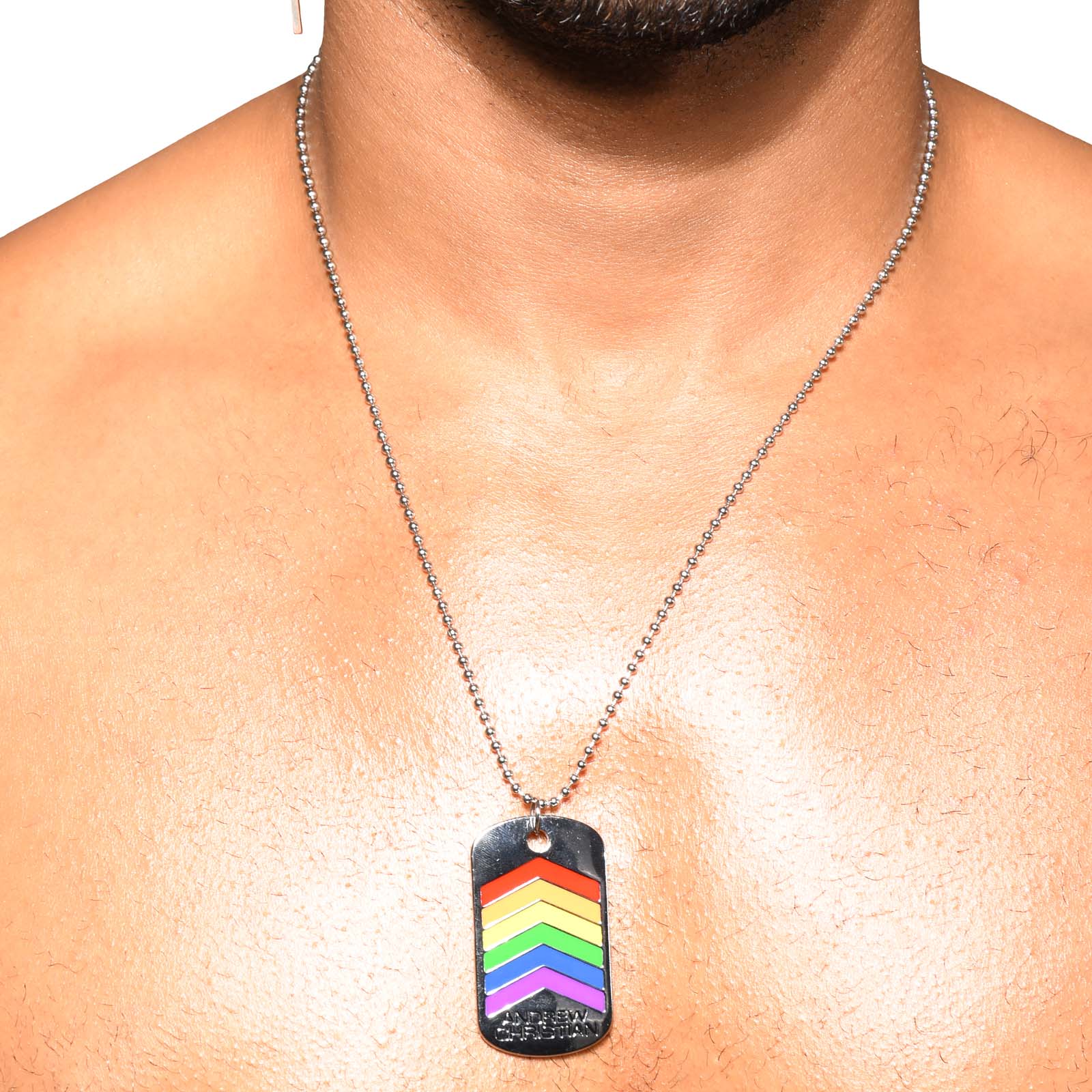 Collier Andrew Christian Pride Dog Tag 8508